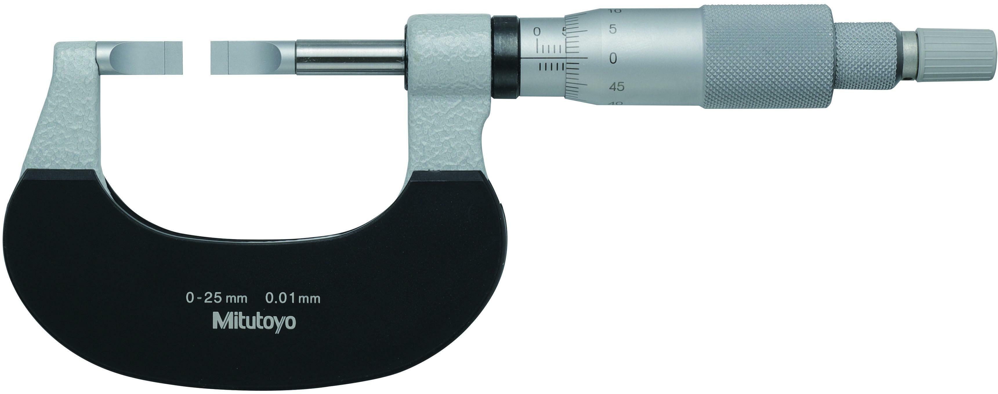 MITUTOYO 122-111-10 micrometer gauge with carbide knife jaws 0-25 mm, 0 ...