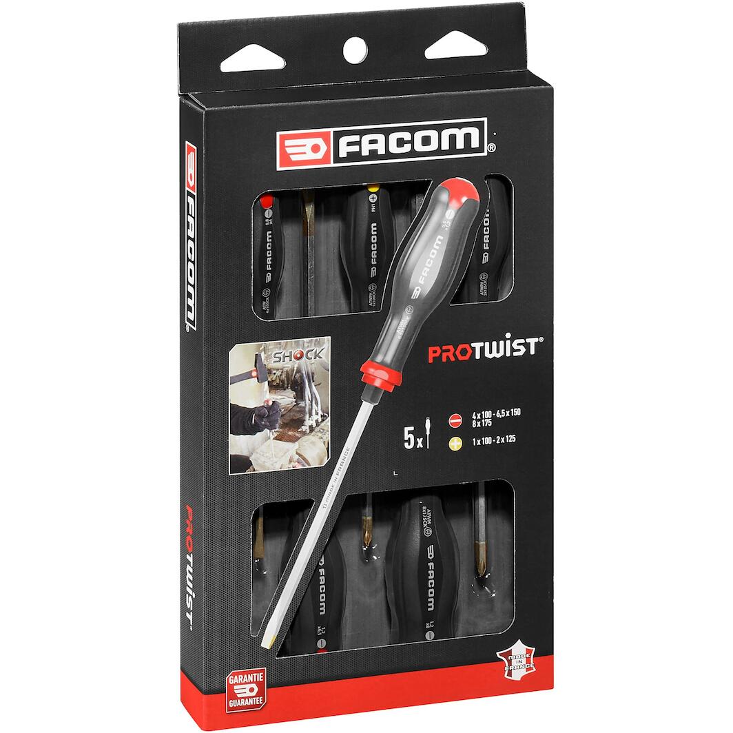 FACOM ATWCK.J5PB ProTwist screwdriver set with impact zone 5-piece | Klium