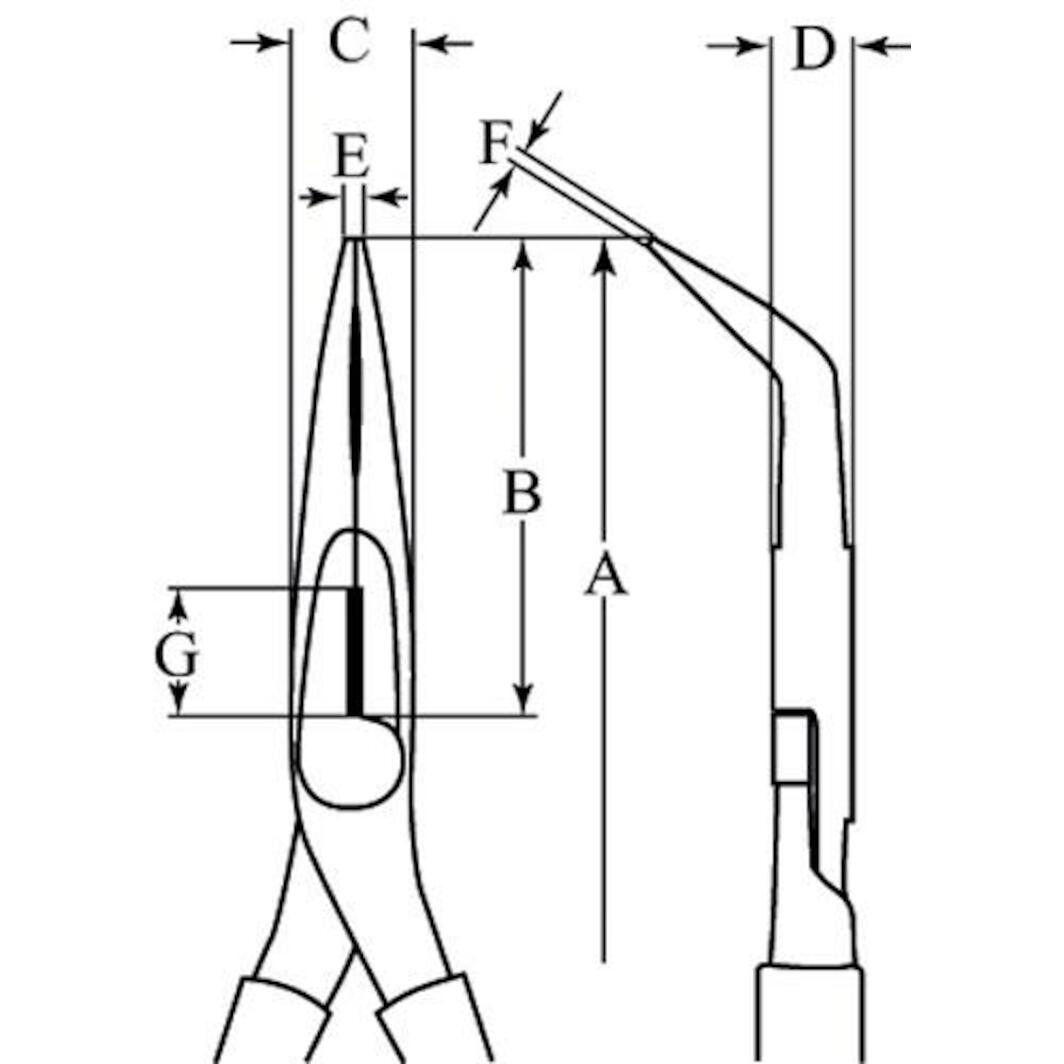 BAHCO 2427 D-200 tip pliers long 45° with bent tip and PVC-coated ...