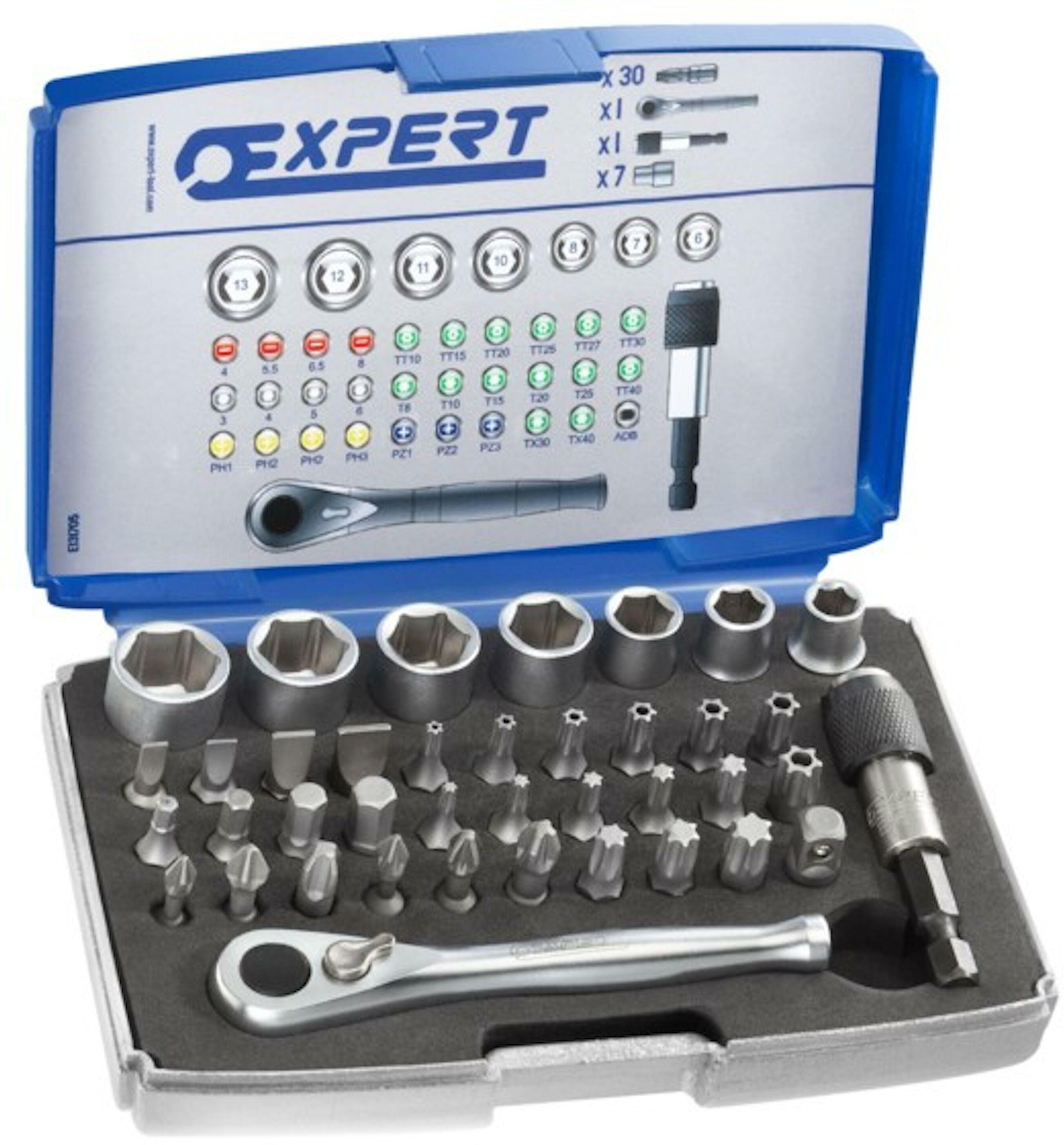 EXPERT E131705 bit and socket set 1/4 in case 39 pieces | Klium