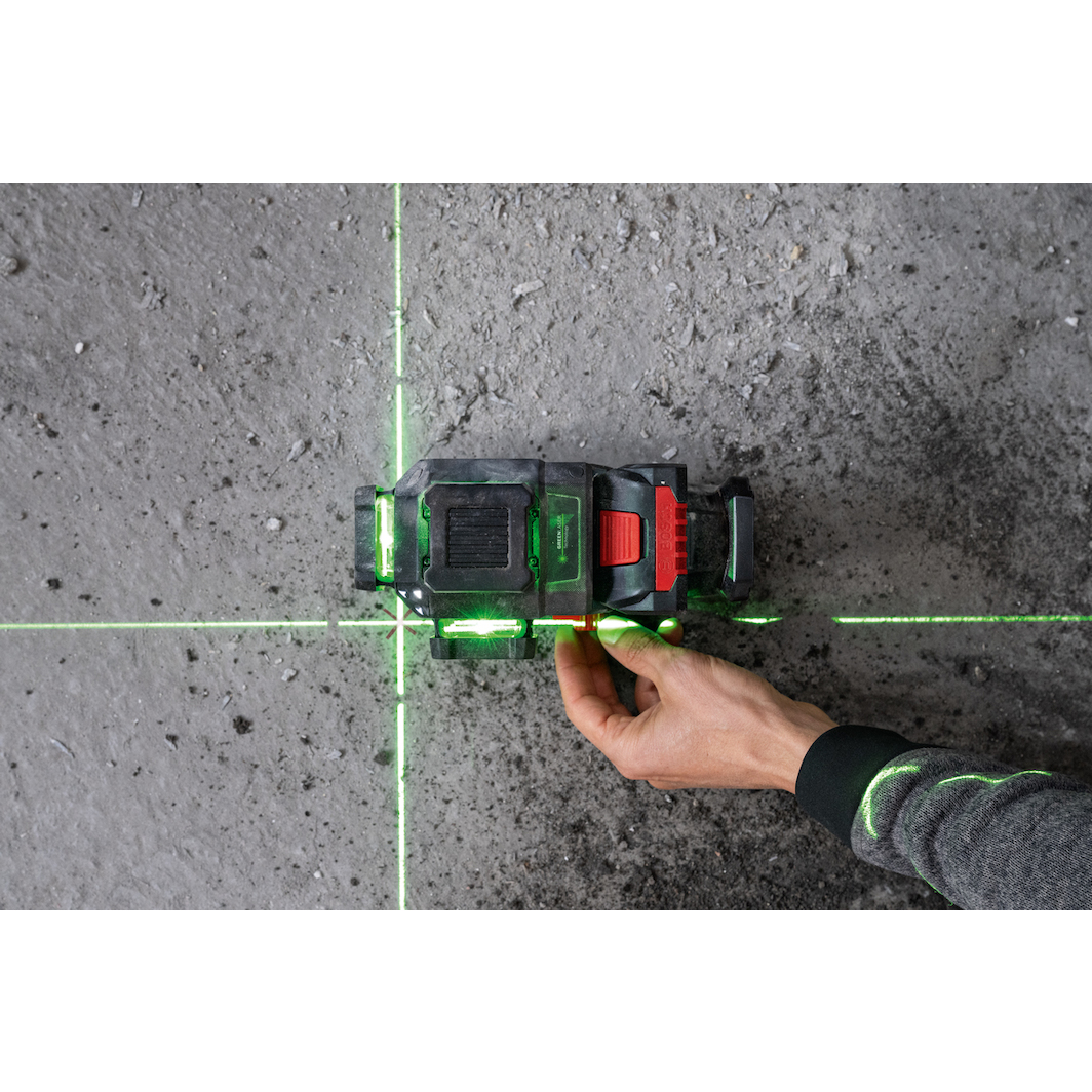BOSCH GLL 18V-120-33 CG cordless cross line laser 3x360° green in L ...