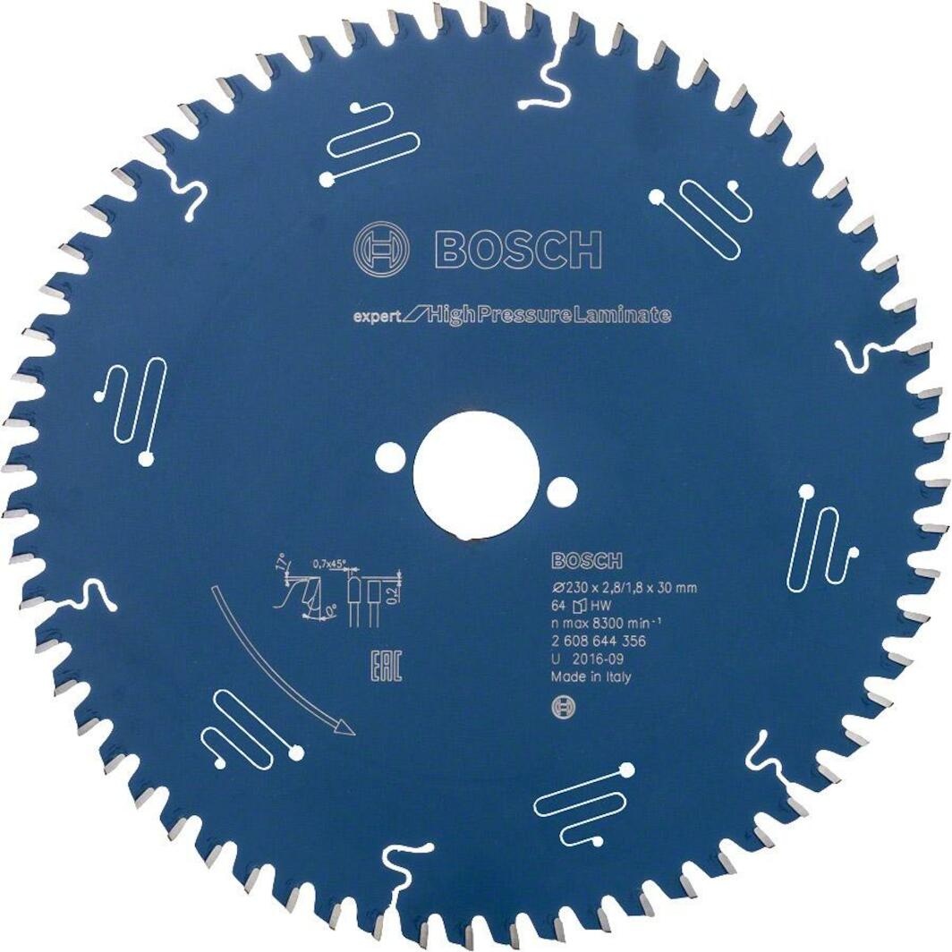 BOSCH 2608644356 circular saw blade Expert for HPL 230 x 30 x 2.8 mm, 64T