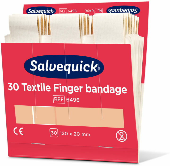 SALVEQUICK 6496 textile finger plasters, 120 x 20 mm (6 x 30 pcs) | Klium