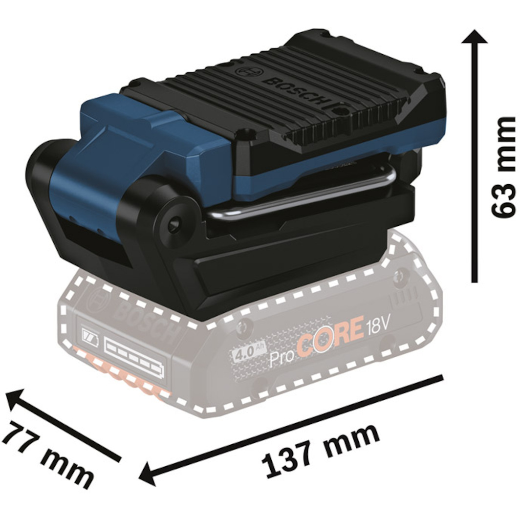 BOSCH GLI 18V-800 800 lumens battery-powered torch (without battery and ...