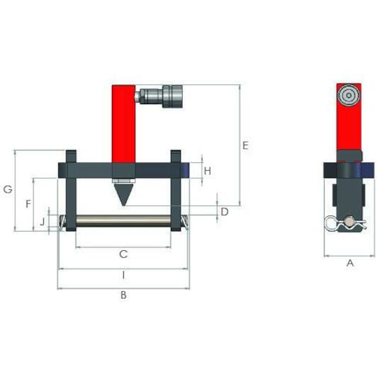 HI-FORCE HFS50 hydraulic flange spreader set, 4.5 tonnes, stroke length ...
