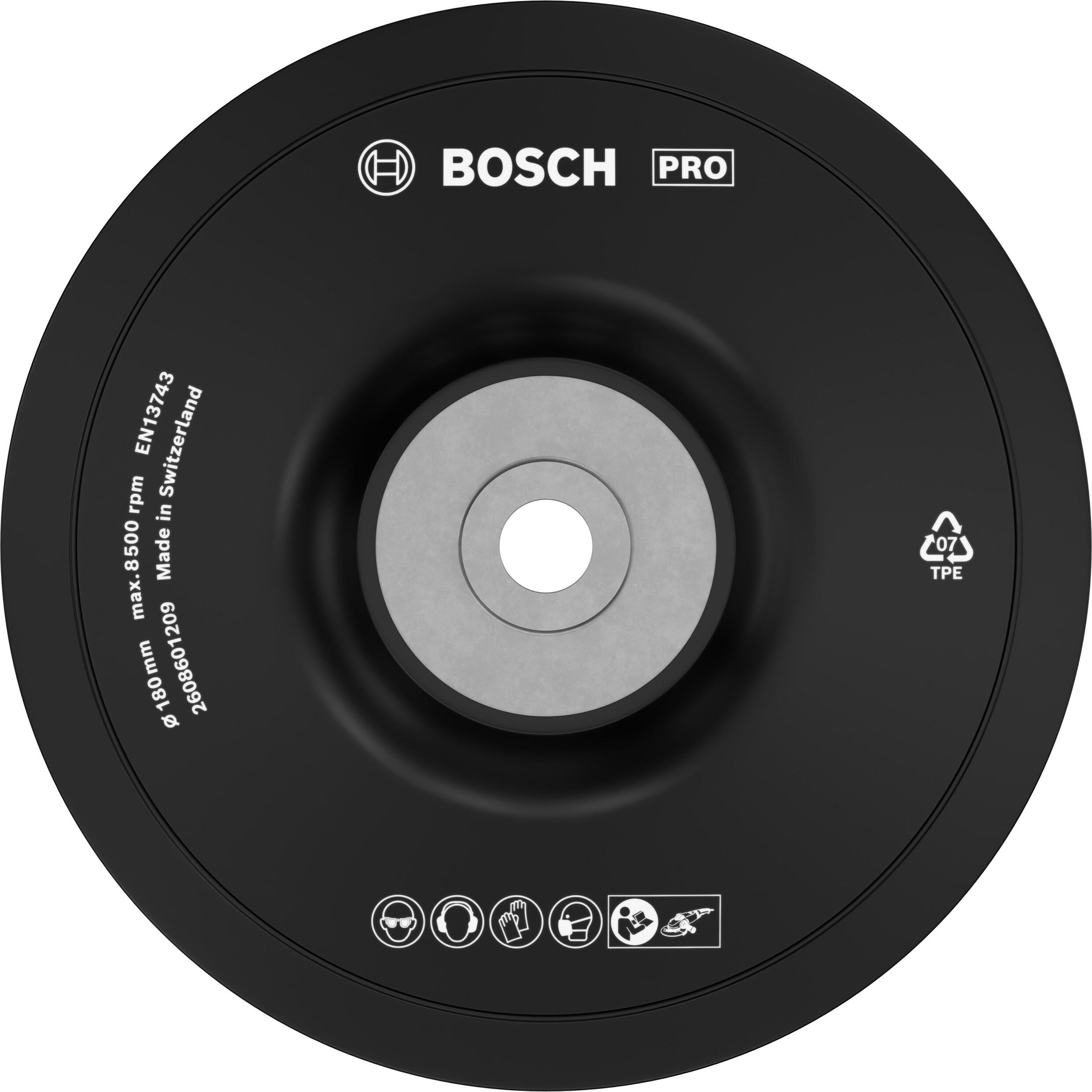 BOSCH 2608601209 rubber support disc 180 mm, 8,500 o.p.m. | Klium