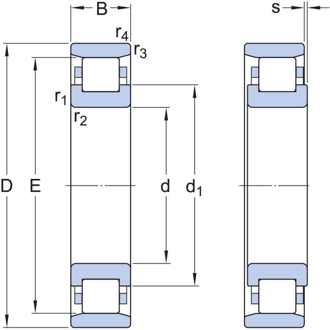SKF N 314 ECP/C3 single-row cylindrical roller bearing 70 x 150 x 35 mm ...