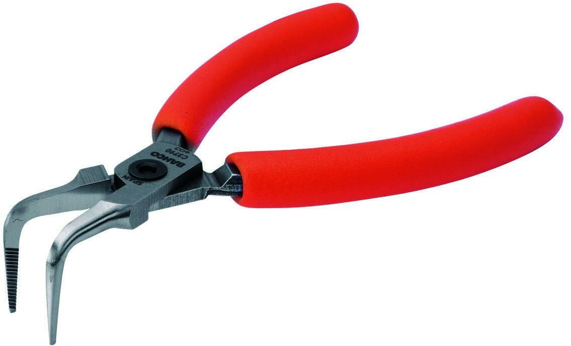 BAHCO C3790 precision tip pliers compact 90° bent tip with orange PVC ...