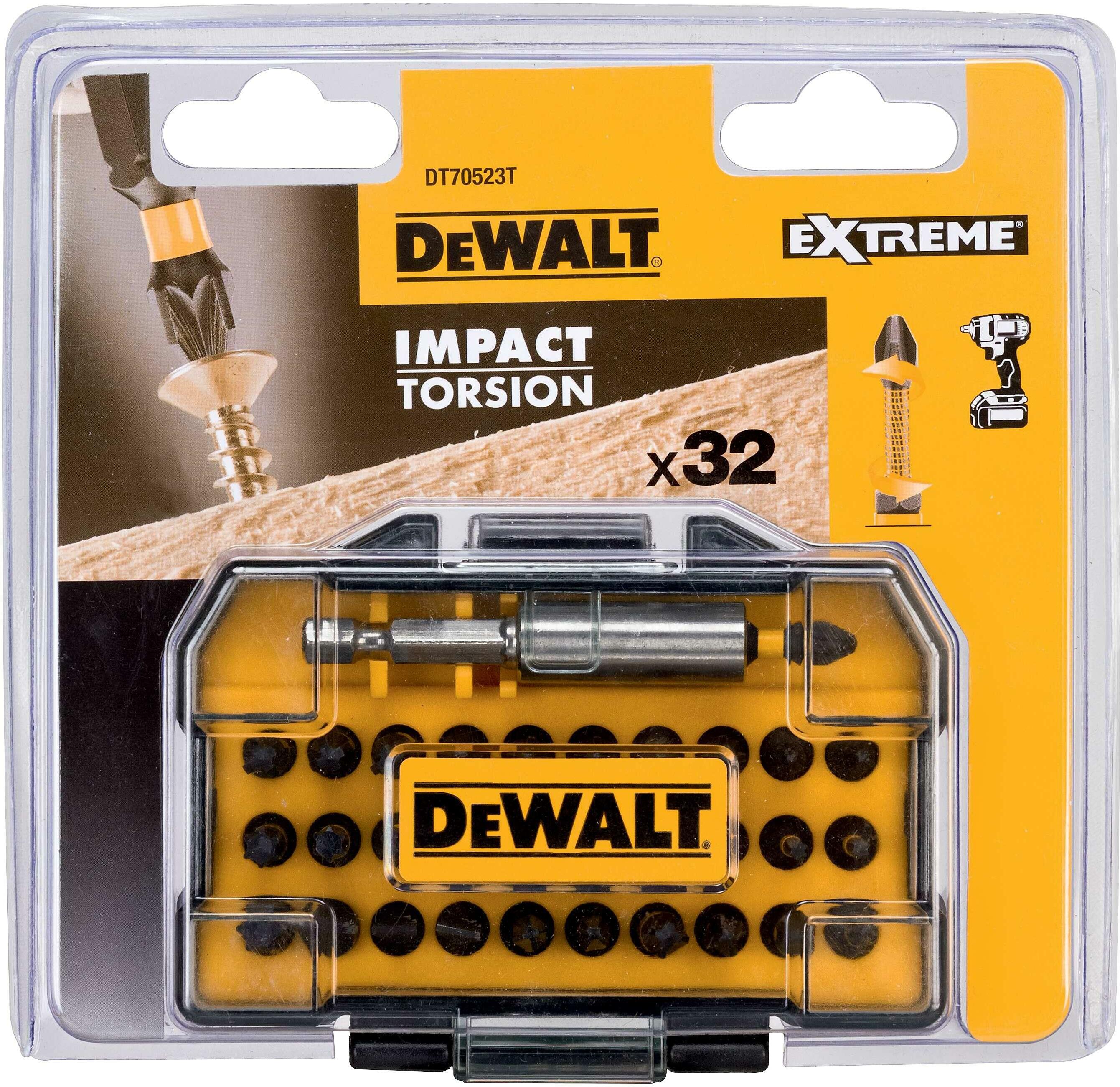 DEWALT DT70523T-QZ Jeu d'embouts de vissage compacts à torsion IMPACT 32 pièces