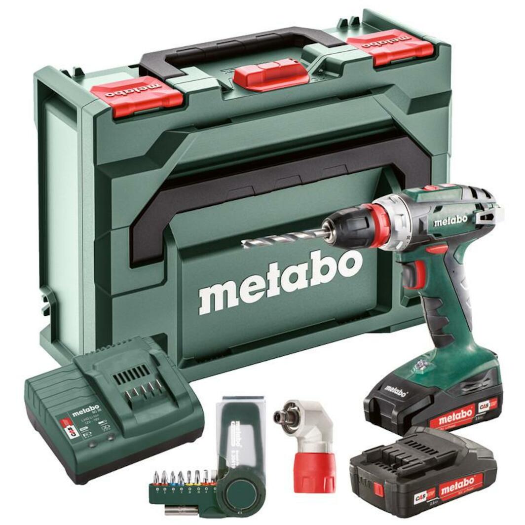 METABO BS 18 QUICK SET cordless drill driver with 9-piece bit box in ...