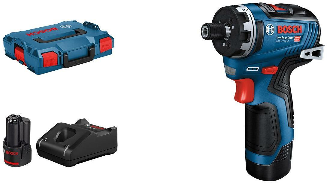 BOSCH GSR 12V-35 HX cordless screwdriver in L-Boxx 102 (2x 3.0Ah ...