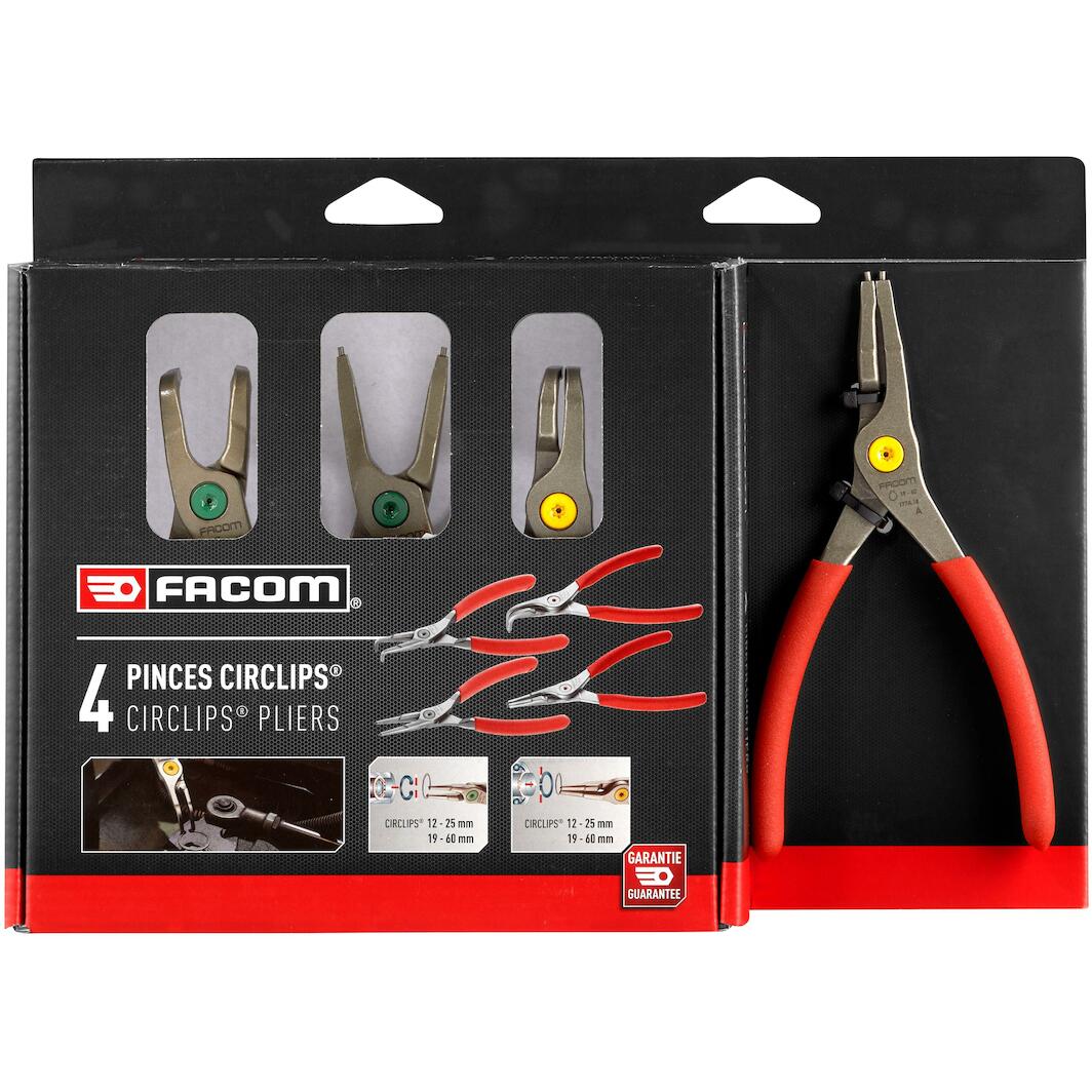 FACOM PCJ4PB locking spring set straight and curved jaws 4-piece | Klium