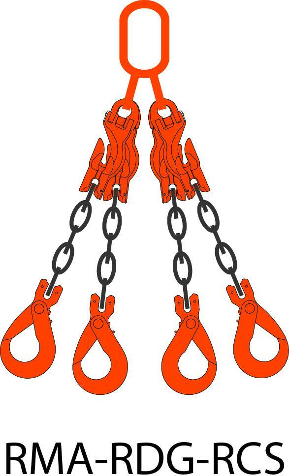 REMA 2694406-4 chain 4-jump G10 with top link RMA, shortening claw RDG ...