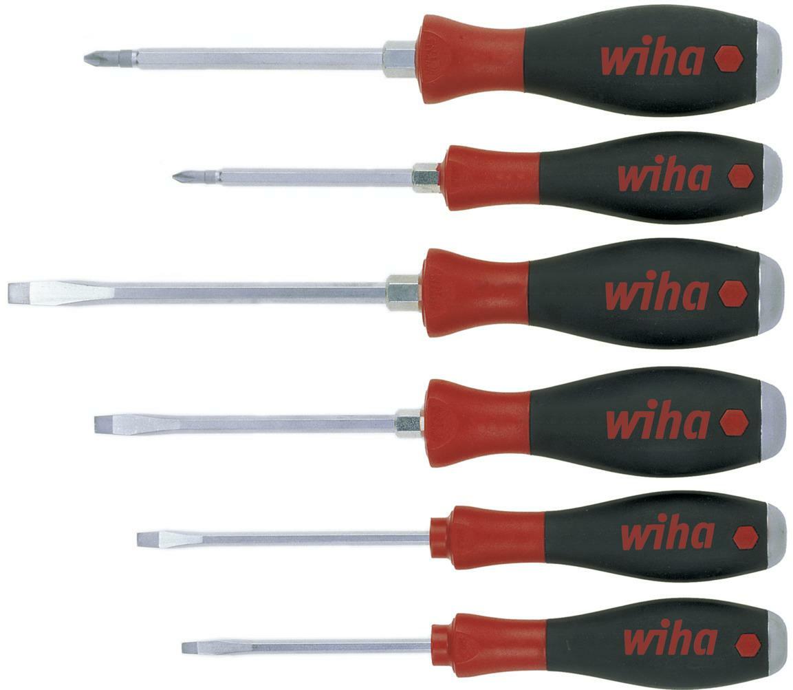 WIHA 530HK6 screwdriver set SoftFinish slotted head Phillips 6-piece ...