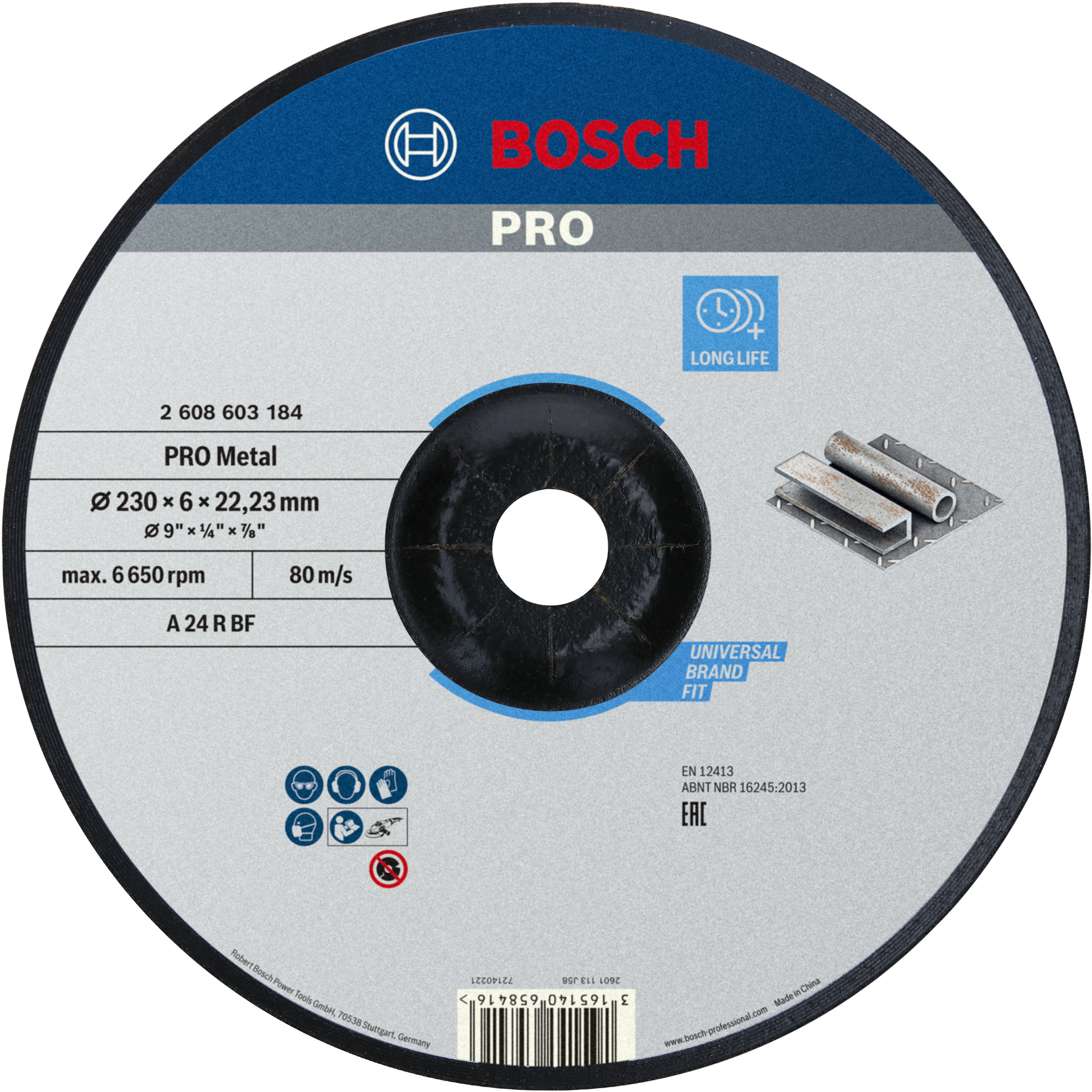 BOSCH 2608603184 disque à meuler courbé Standard pour métal pour ...