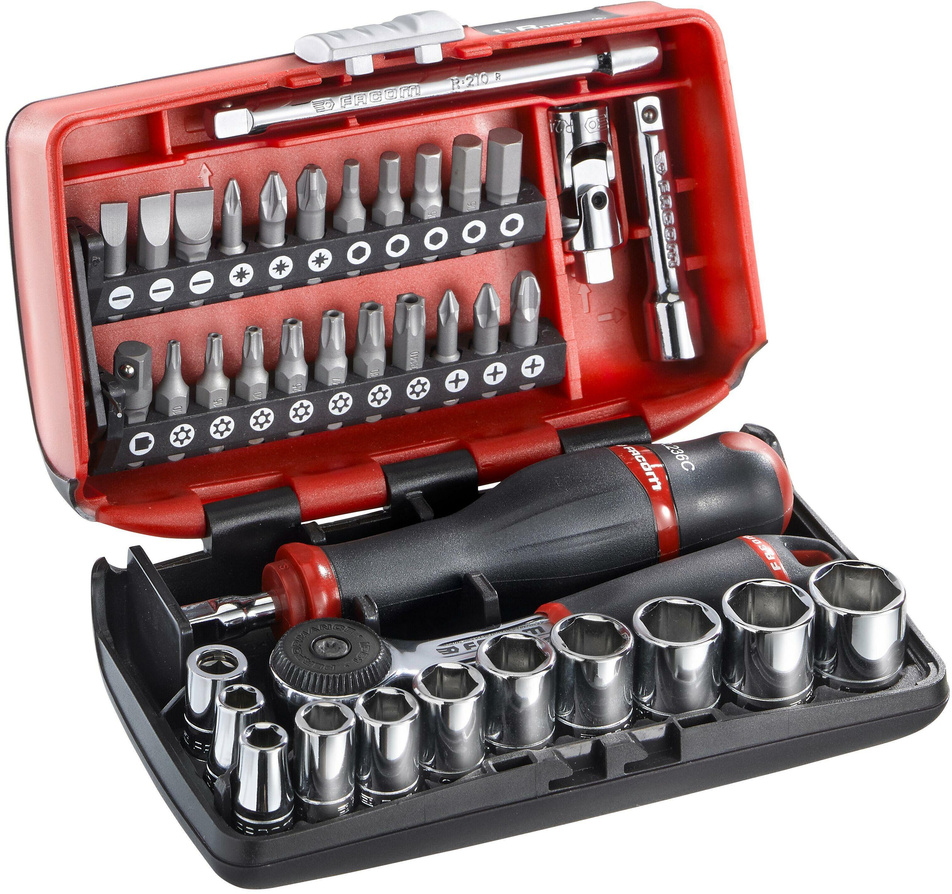 FACOM R2NANOPB ratchet R.161 with ultra compact socket set metric ...
