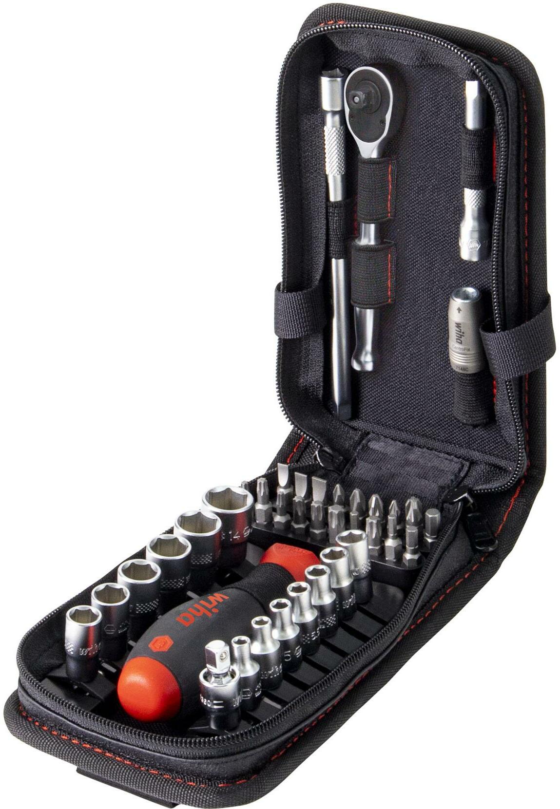 WIHA 33394 socket spanner and bit set 1/4 40 piece incl. functional bag ...