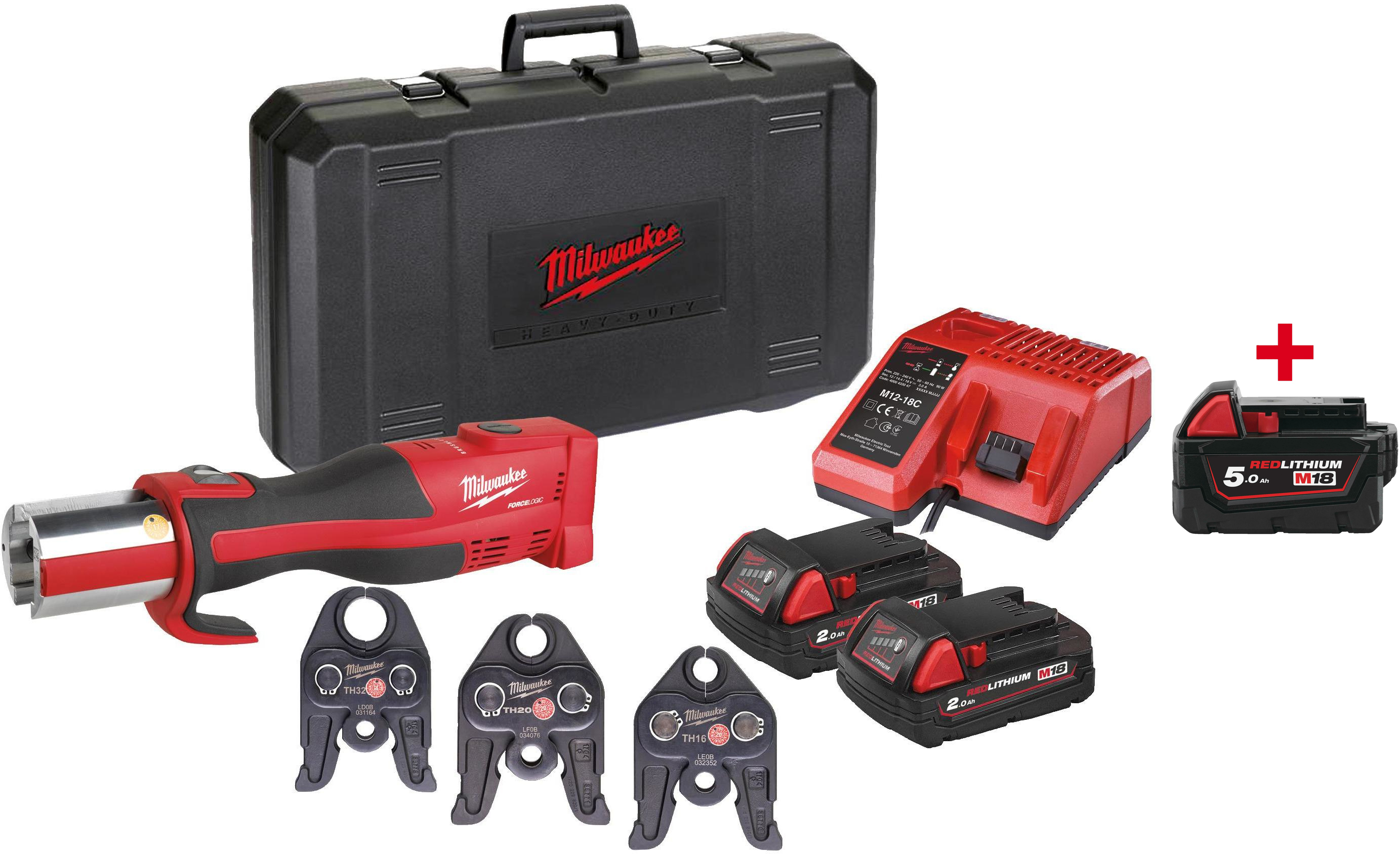 MILWAUKEE M18 BLHPT-202C TH-SET FORCE LOGIC Brushless cordless press ...