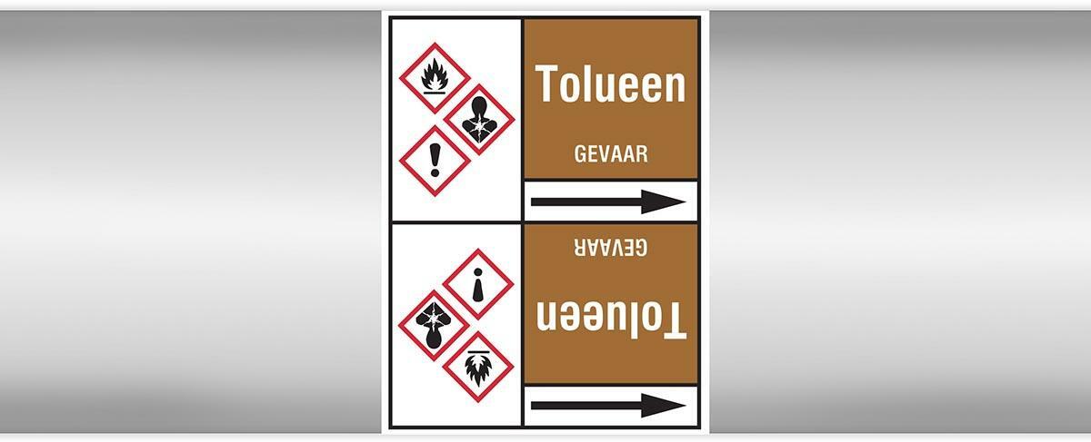 BRADY N005413 pipe marker for toluene, with pictogram 33 m x 127 mm x ...