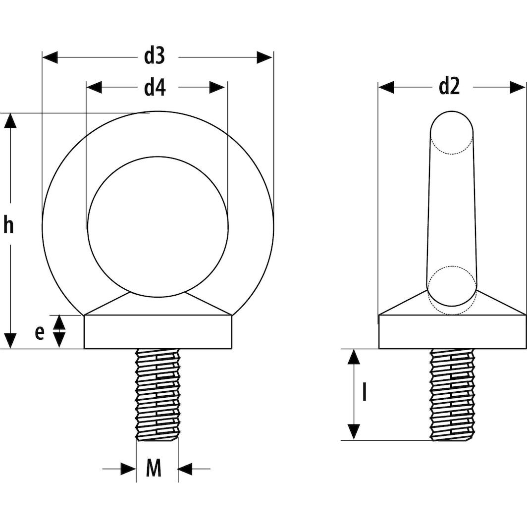REMA DIN580-C15E-M12-340KG eye bolt (M12-340kg) - 3015105 | Klium