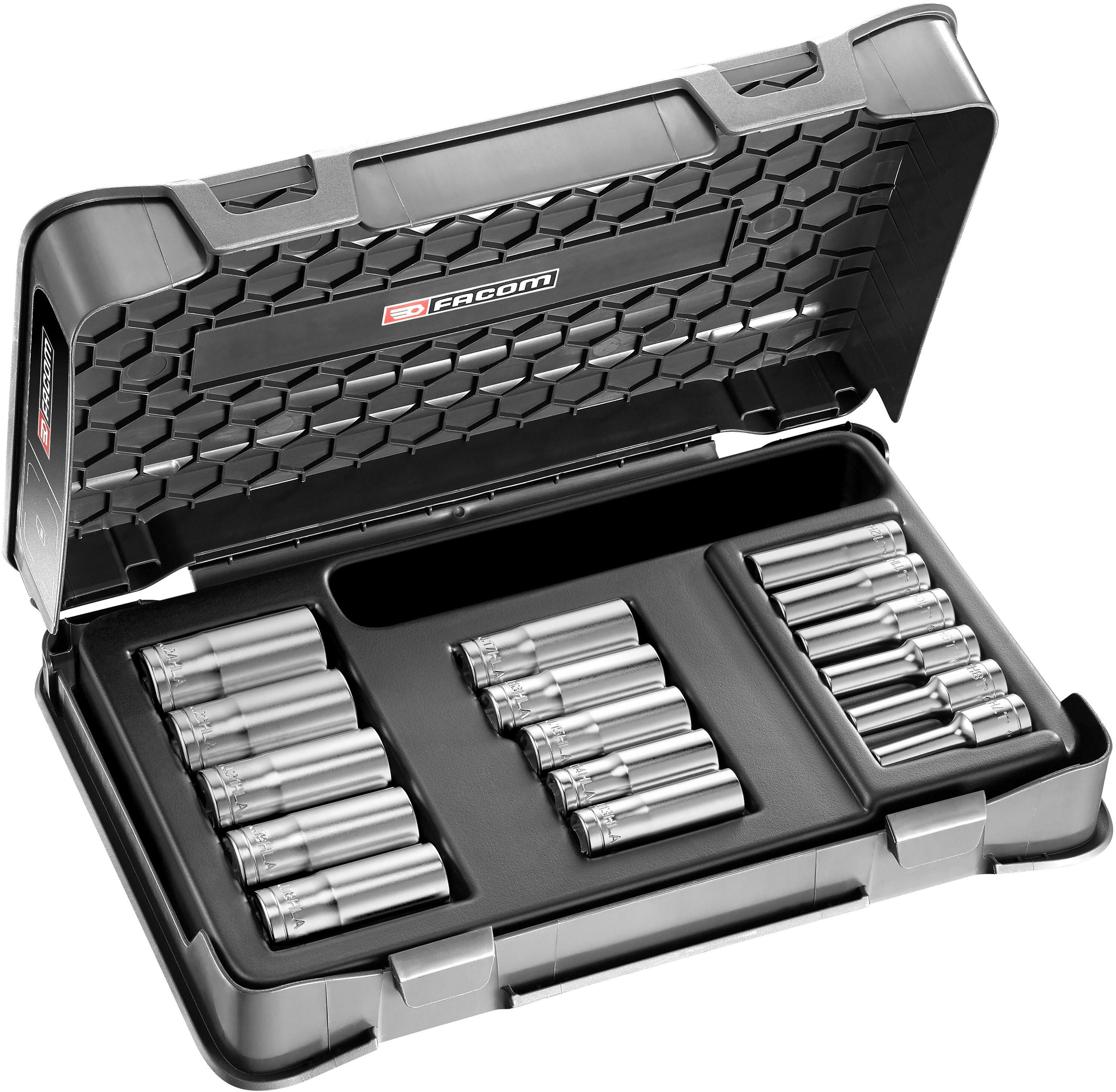 FACOM J.405 Case 16 long hex sockets 3/8, metric sizes" | Klium