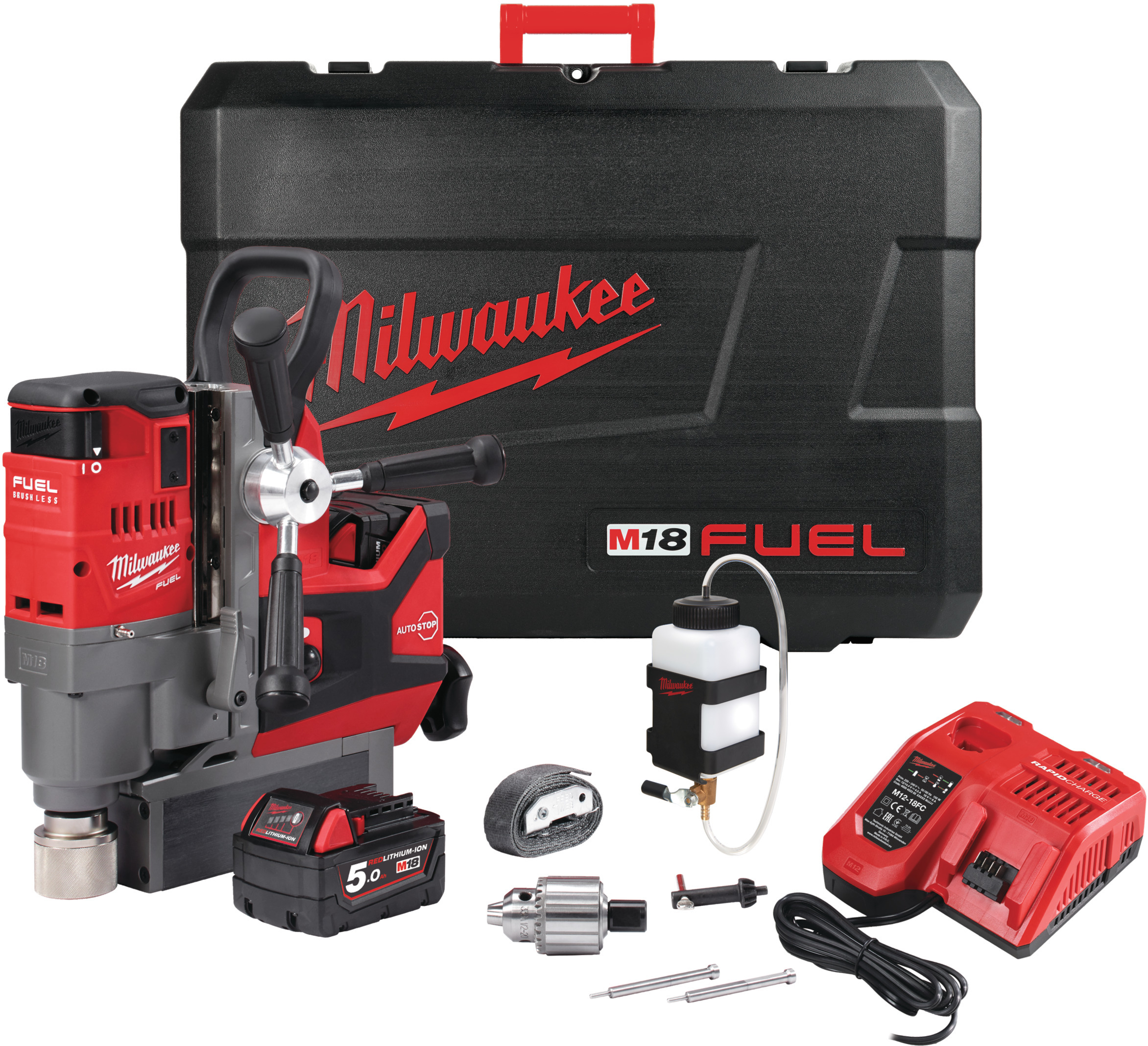 MILWAUKEE M18 FMDP-502C FUEL magnetic drill press with permanent magnet ...