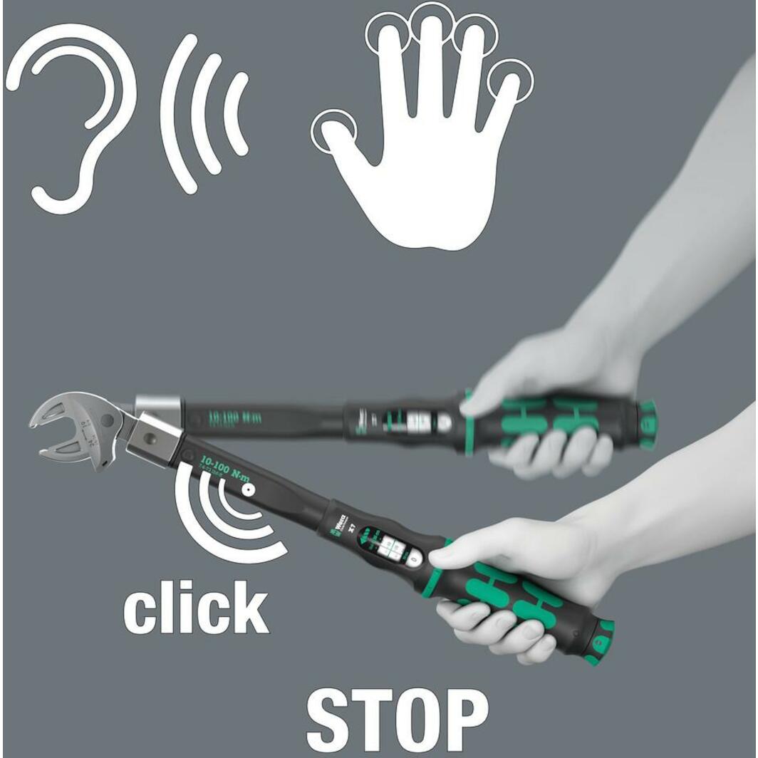 WERA Click-Torque X 7 torque spanner for insert tools, 10-100 Nm, 14 x ...