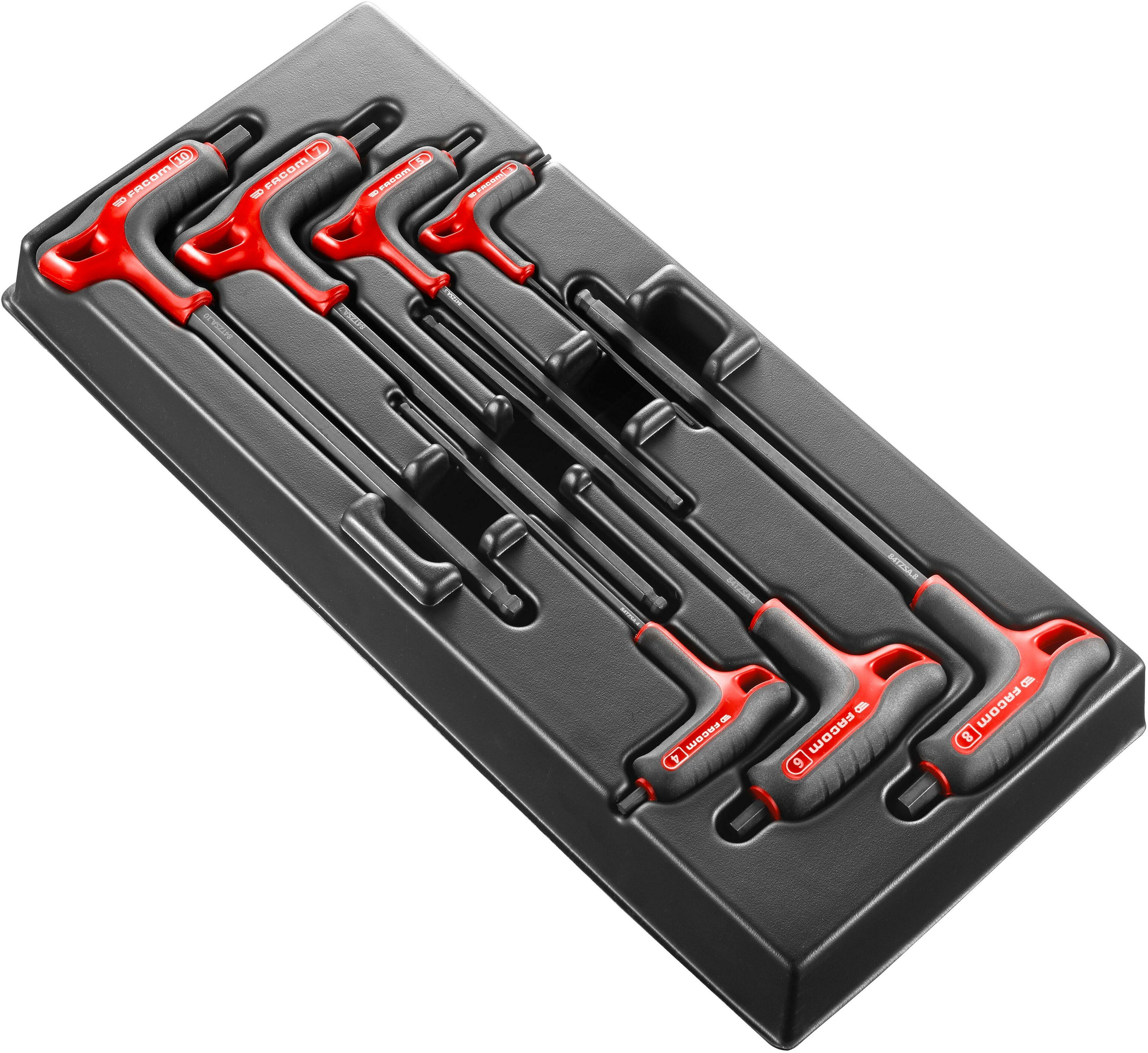 FACOM MOD.84TZSAPB hex key L-wrench set with T handle and ball head in module 7-piece | Klium