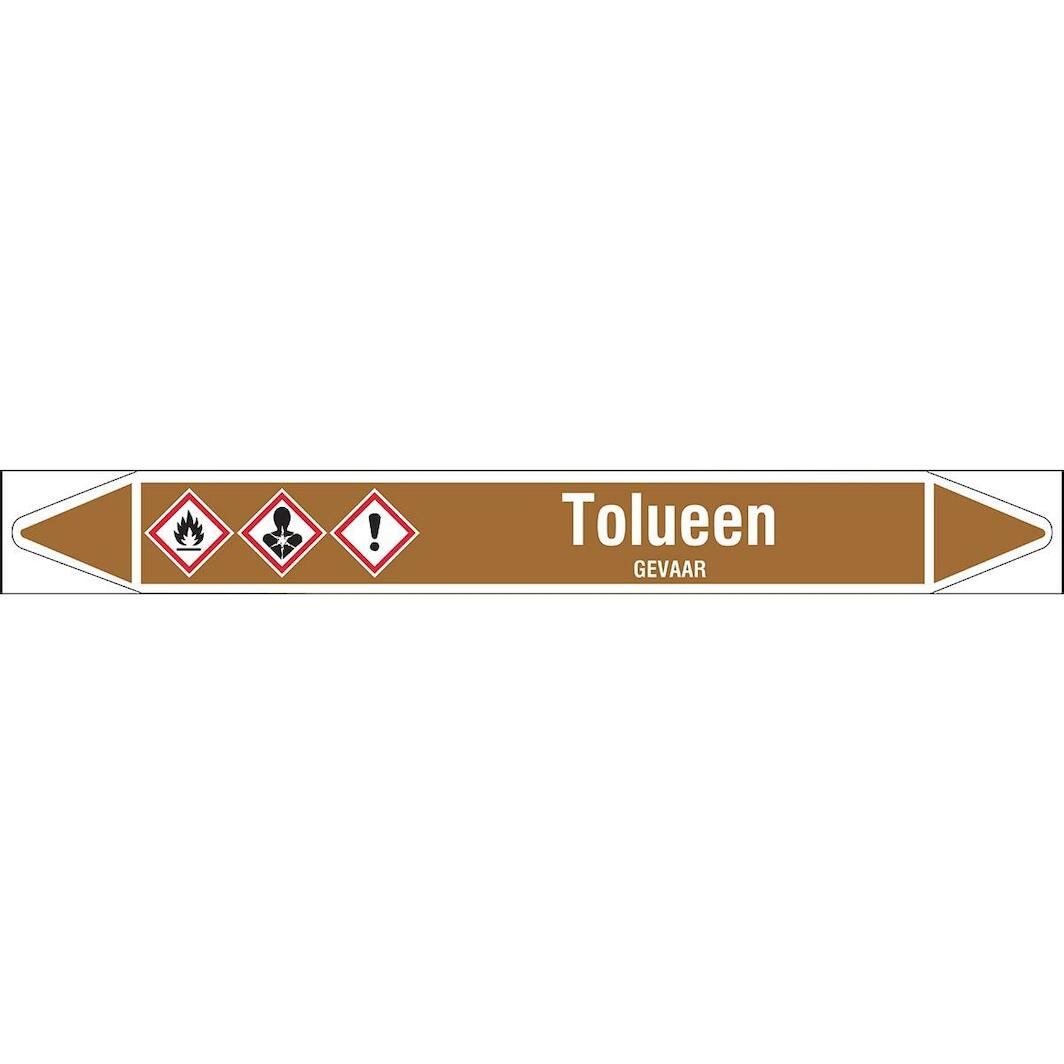 BRADY N005416 pipe marker for toluene, with perforated arrows, with ...
