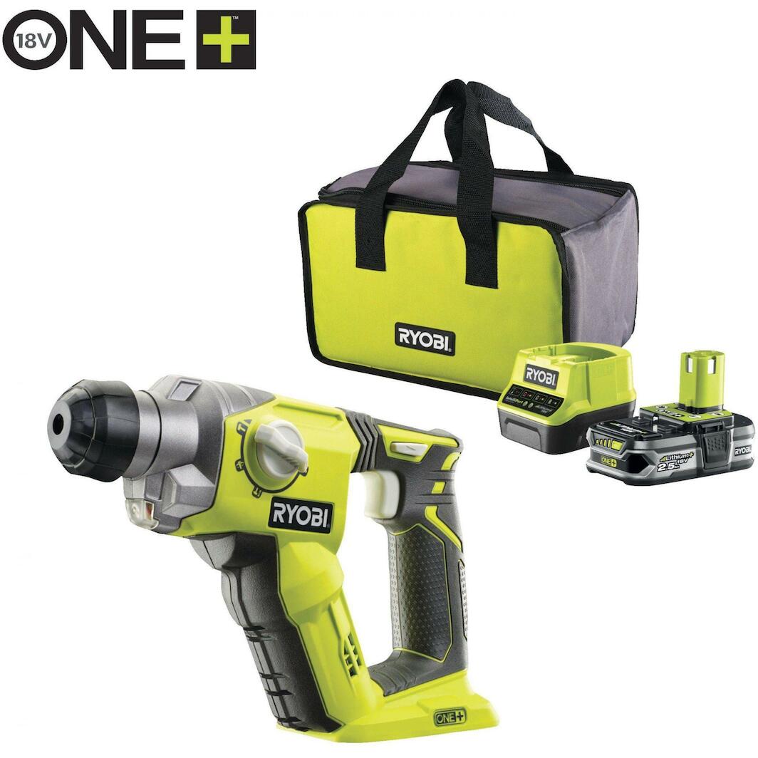 RYOBI R18SDS-125S Marteau combiné sans fil 18V ONE+ SDS-Plus en sac de ...
