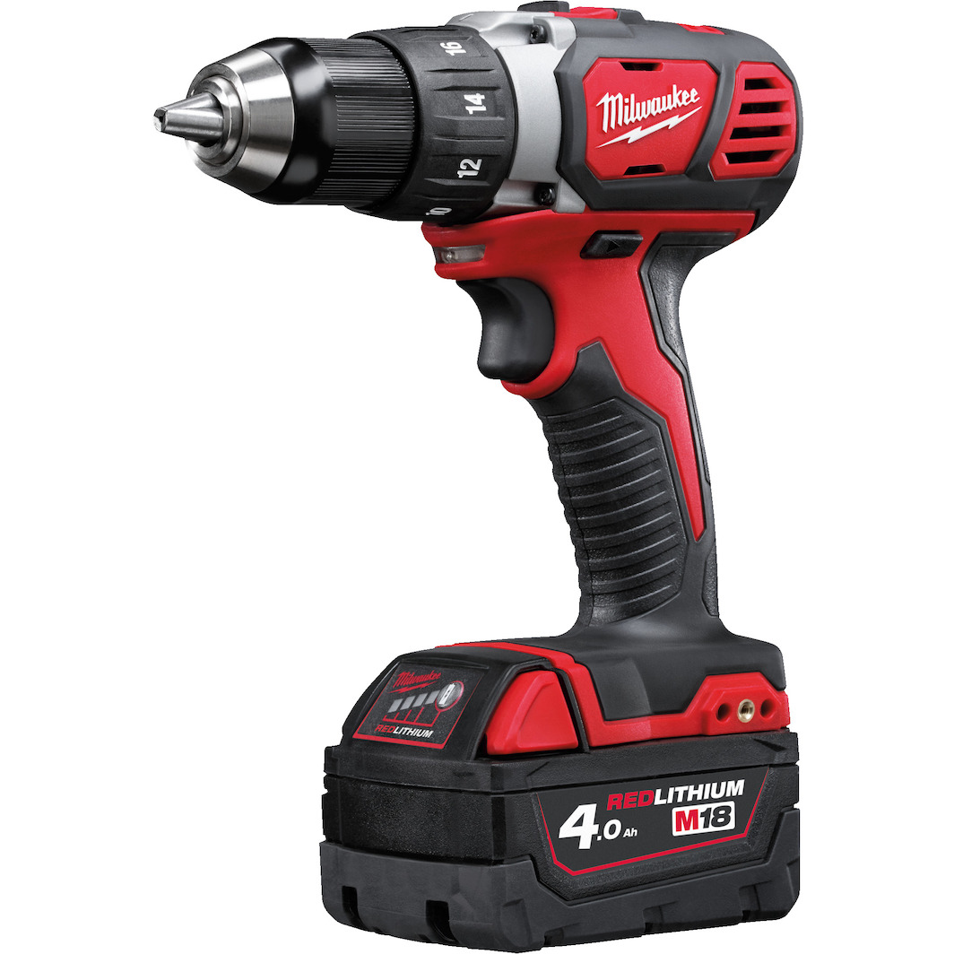 MILWAUKEE M18 BDD-403C compact cordless drill in transport case (3x 4 ...