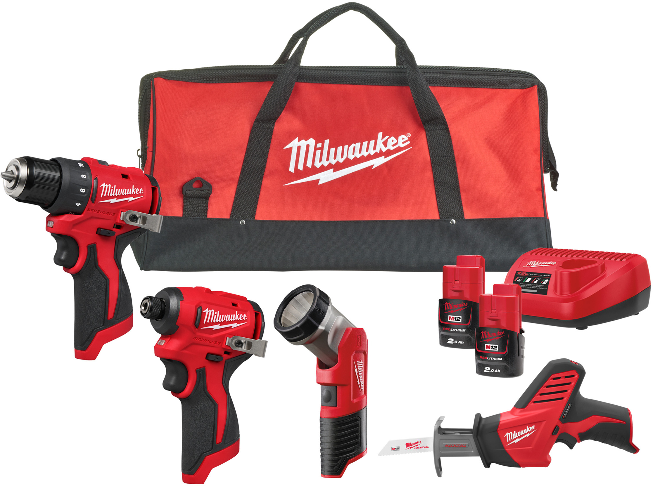 MILWAUKEE M12 BLPP4A-202B accu-machineset 4-delig BLDDRC + BLIDRC ...