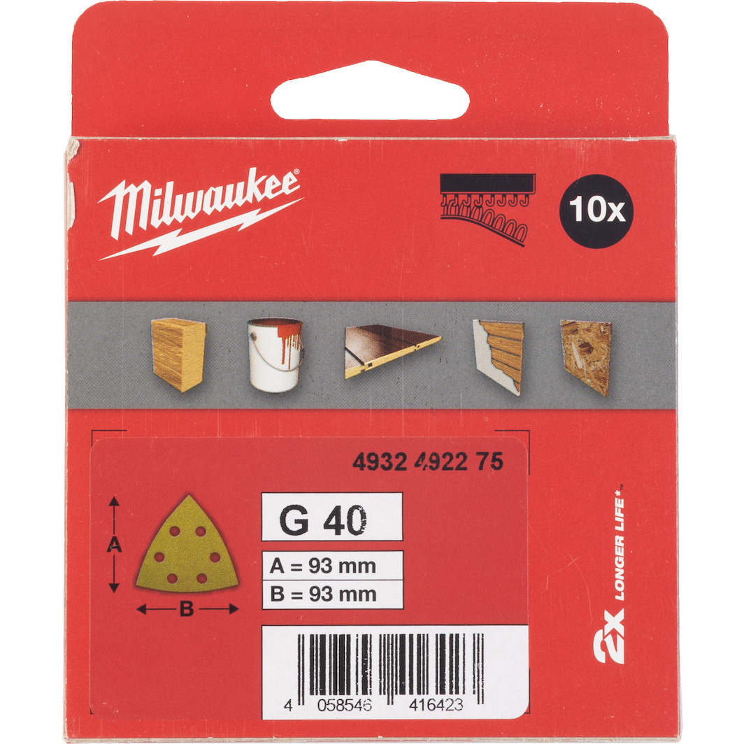 MILWAUKEE 4932492275 sanding pad for Delta sanders HP 93x93/6 HL grit ...