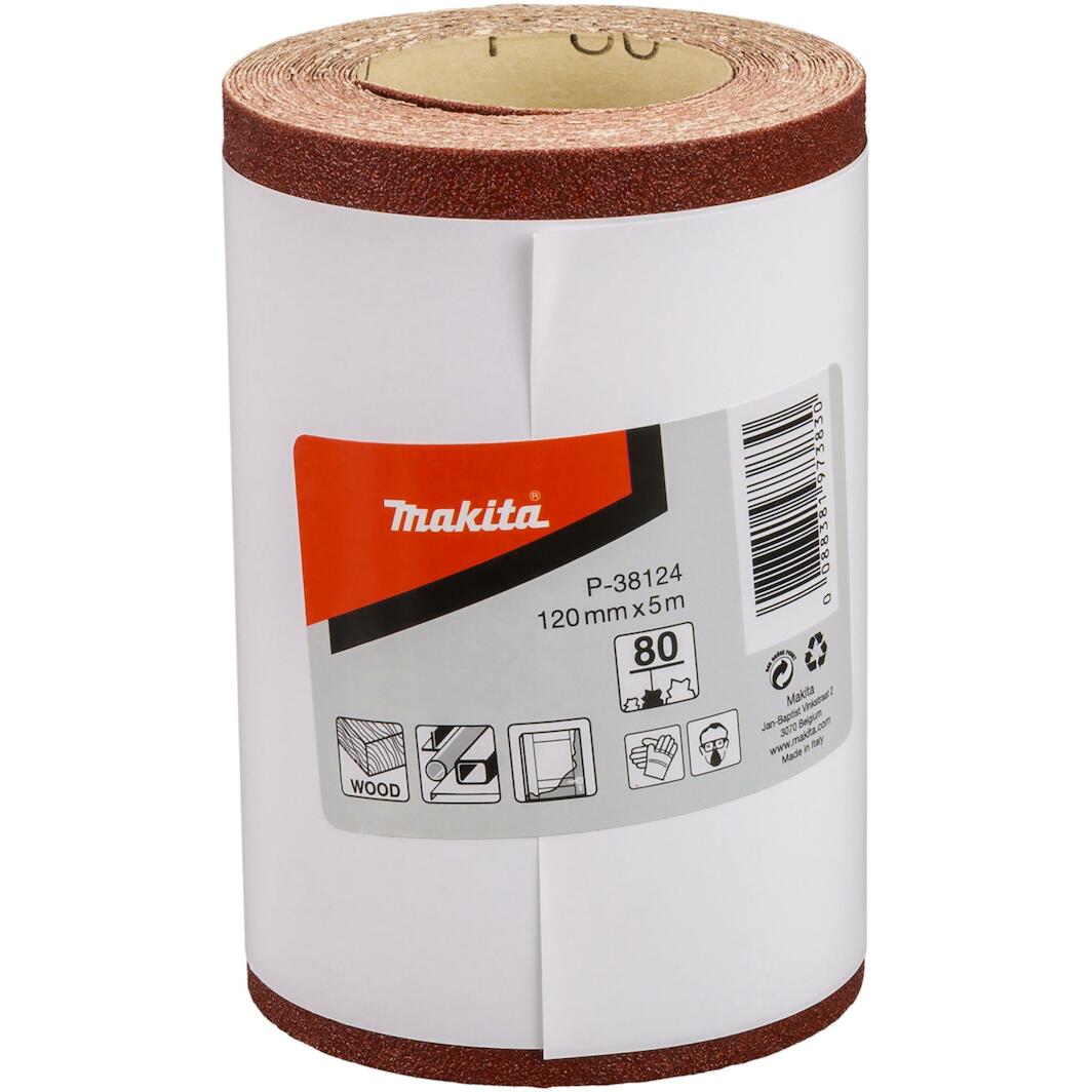 MAKITA P-38124 sandpaper on roll, 120mm x 5m, 80 grit | Klium