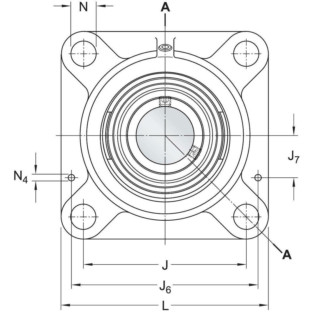 SKF FYJ 40 TF Y ball bearing unit with flange square, d 40 mm, A 36 mm, J 102 mm | Klium