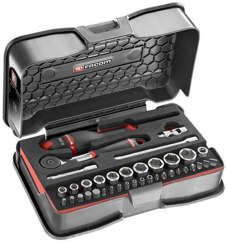 FACOM R.161-6M6PB ratchet and socket set 1/4" hexagonal metric foam ...