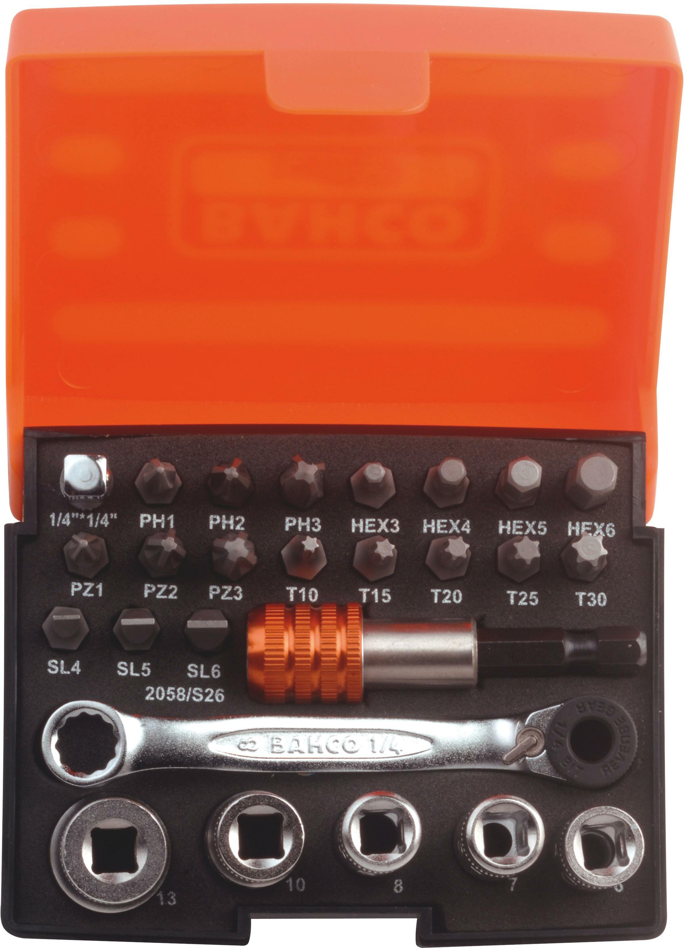 BAHCO 2058/S26 bit and socket spanner set 1/4 26-piece | Klium