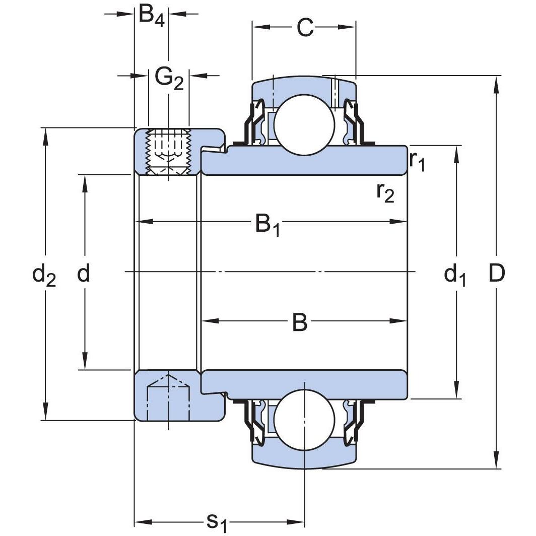 SKF YEL 204-2F Y insert bearing cylindrical with eccentric ring for ...