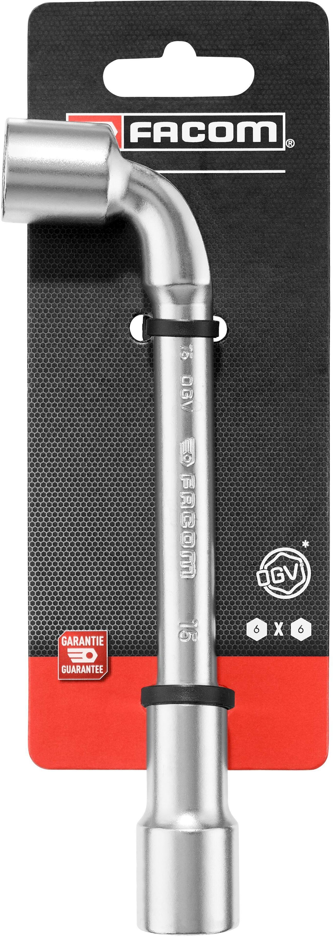 FACOM 75.15PB open pipe spanner, forged, hexagon x hexagon, 15 mm | Klium