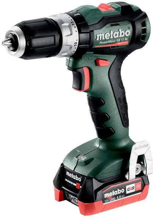 METABO PowerMaxx SB 12 BL cordless impact drill 12V in metaBOX 118 (2x ...
