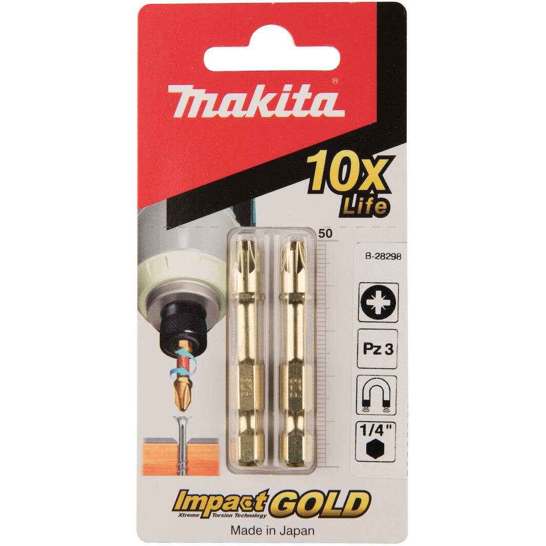 MAKITA B-28298 IMPACT GOLD schroefbit Pozidriv PZ3, 50 mm (2 st.) | Klium