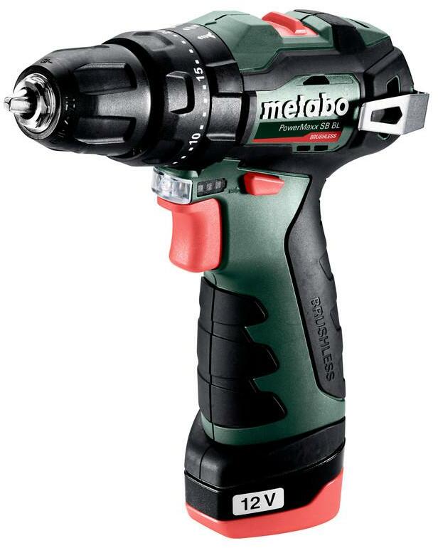 METABO PowerMaxx SB BL 12V cordless hammer drill in case (2x 2Ah ...
