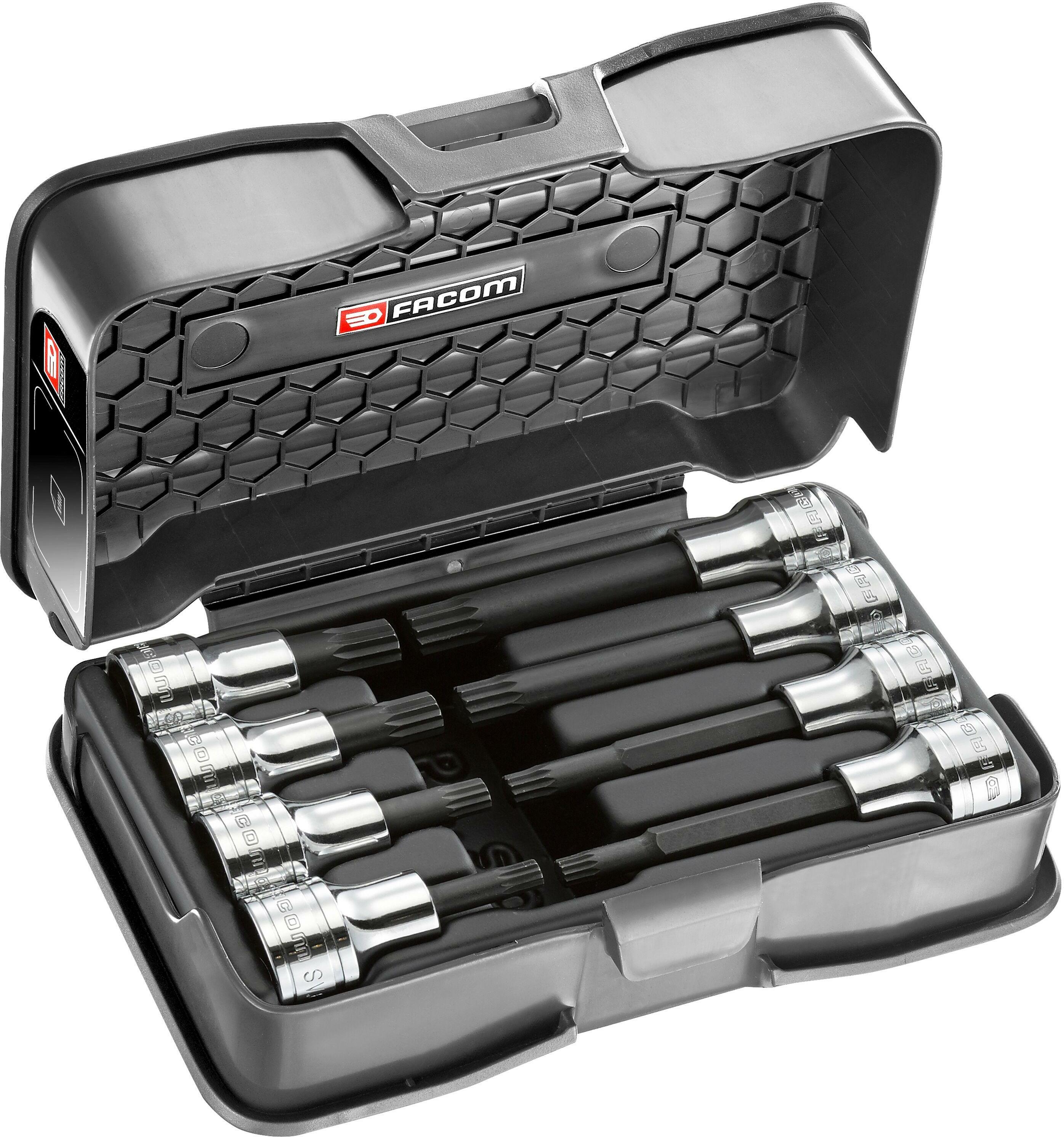 FACOM SV.J8B short and long screwdriver socket set 1/2" XZN in case 8 ...