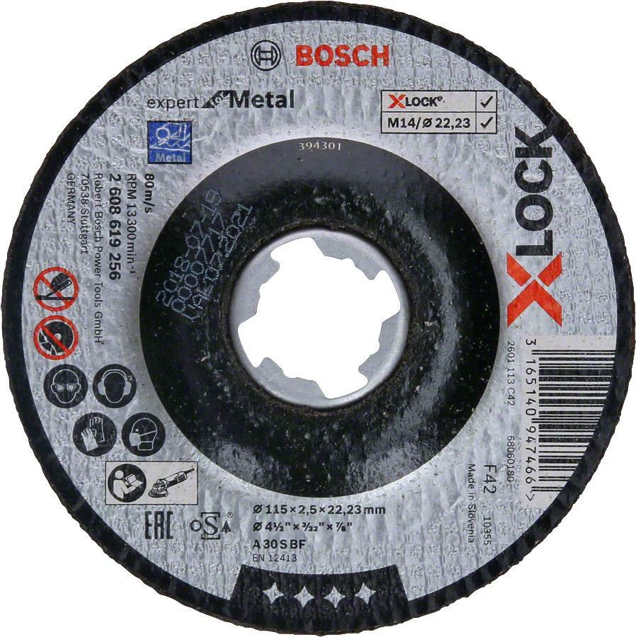 BOSCH 2608619256 X-LOCK grinding disc curved Expert for Metal 115x2 ...