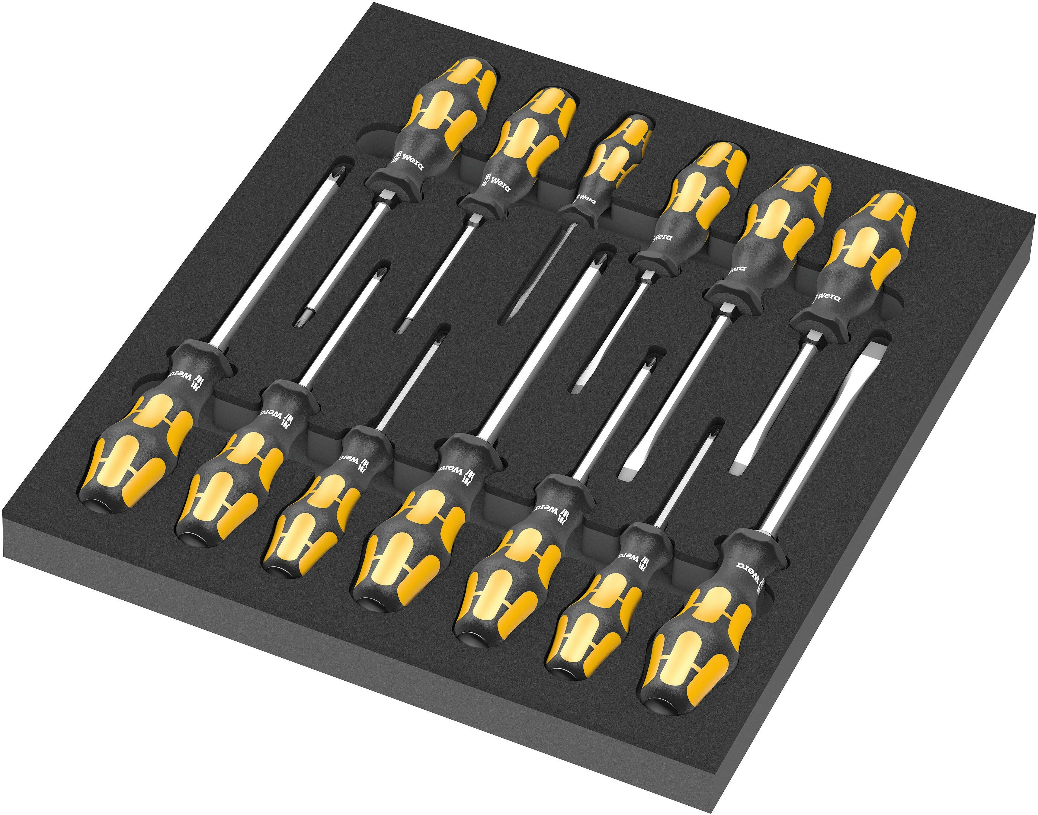 WERA 9714 screw chisel/screwdriver set 1 in foam insert, 13-piece - 05150105001 | Klium