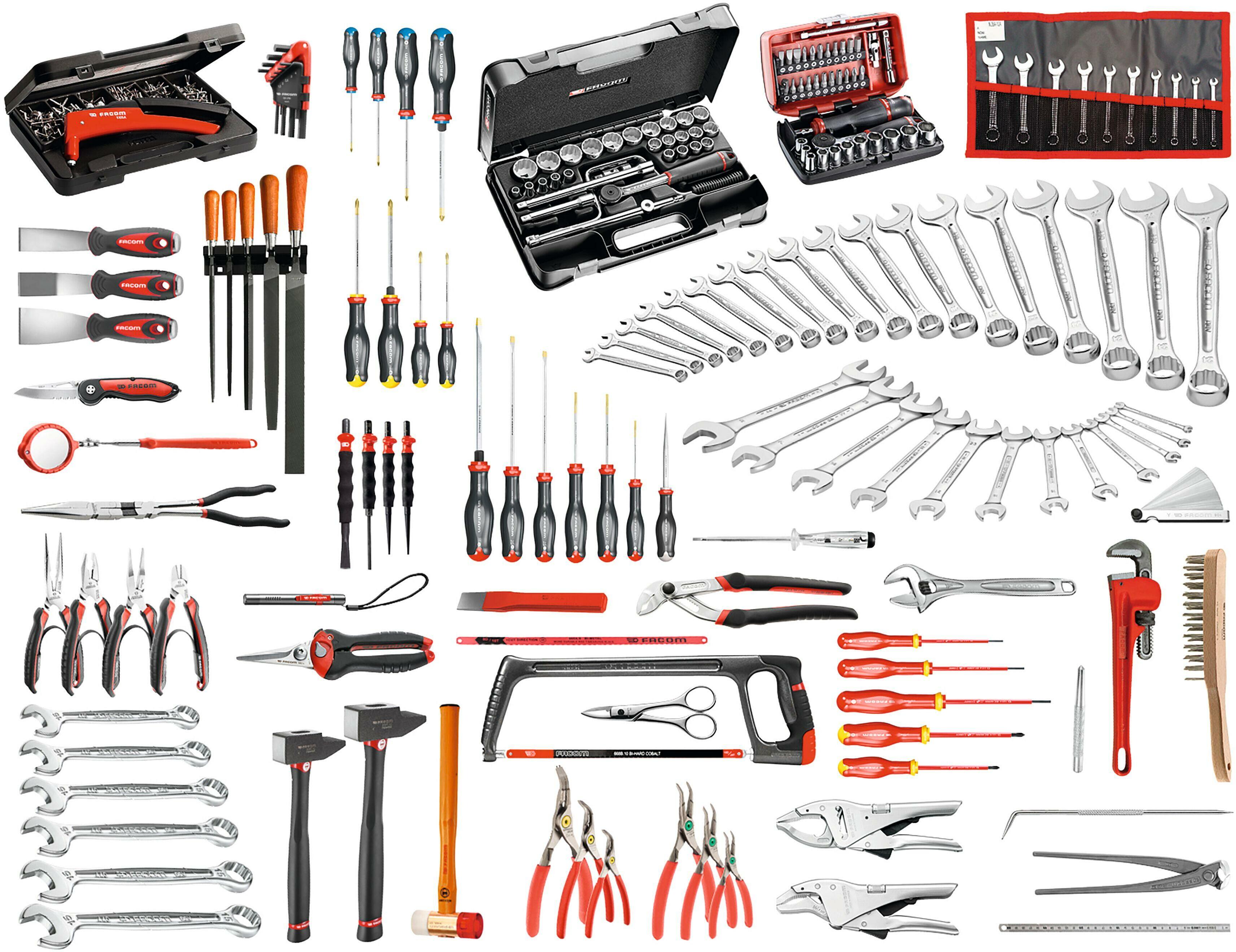 FACOM CM.140A-F tool set for industrial service maintenance in foam modules 200-piece | Klium