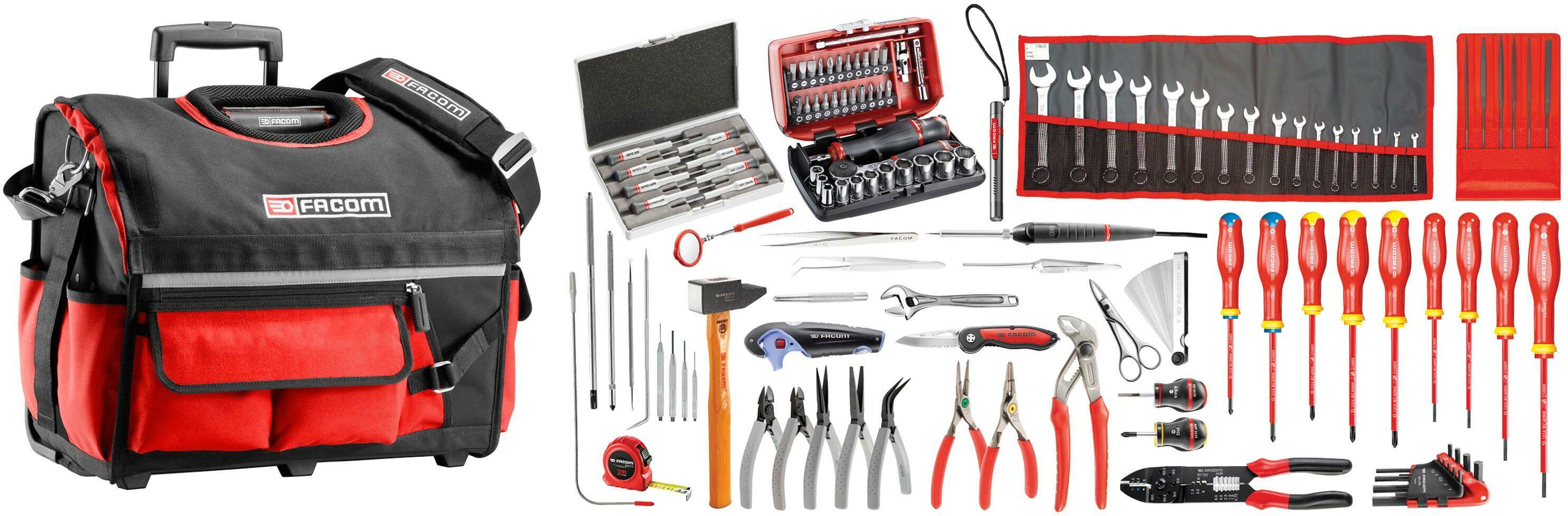 FACOM BSR20.EM41A tool set for electromechanics in fabric tool case on ...