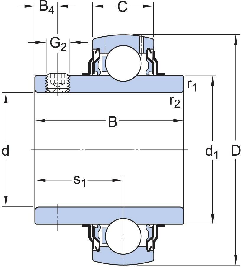 SKF YAR 207-104-2F Y insert bearing cylindrical with set screw for inch ...