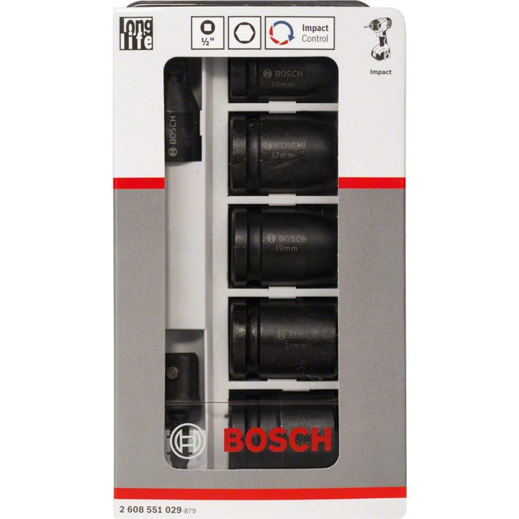 BOSCH 2608551029 Impact Control power socket set 40 mm incl. 2 adapters ...