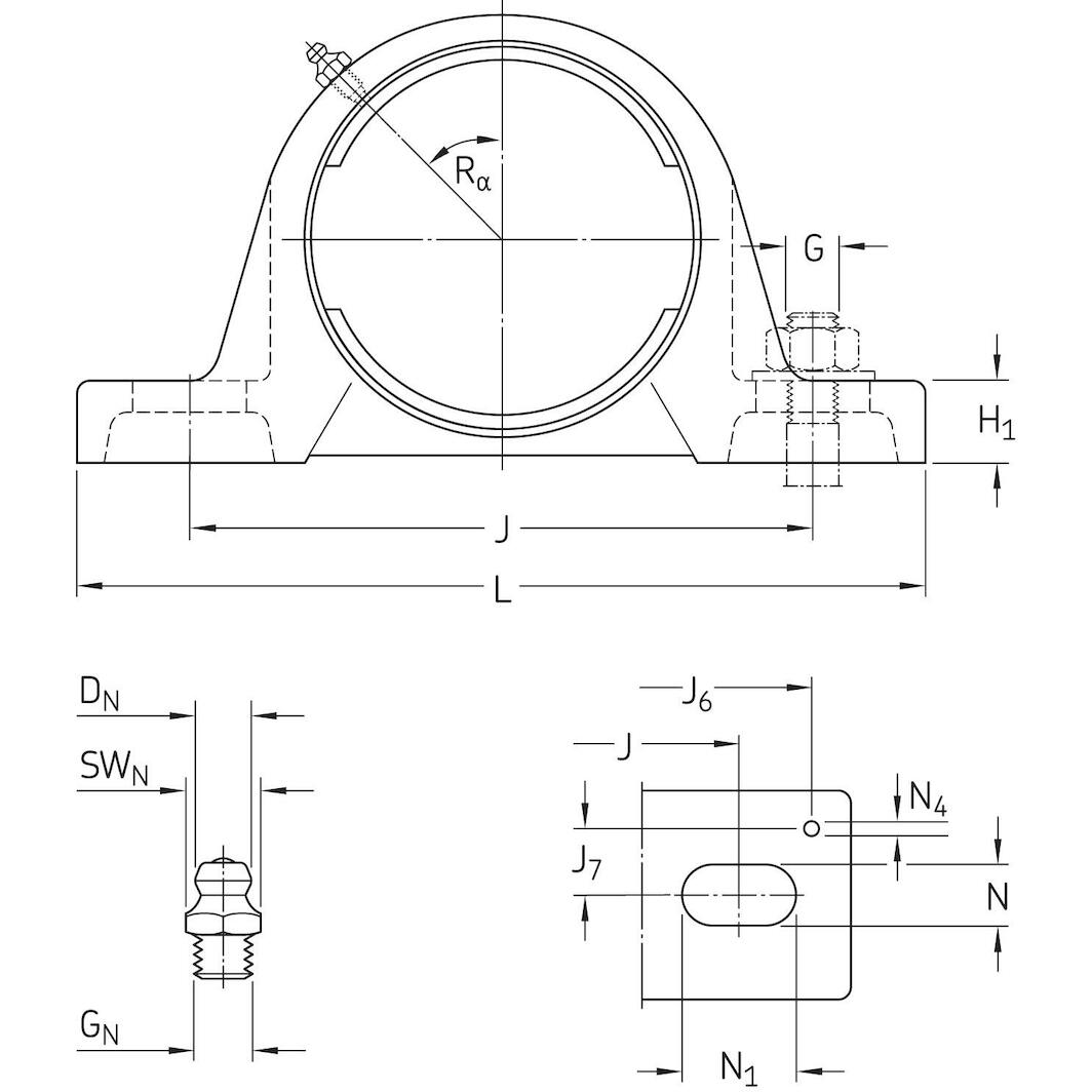 SKF SYJ 516 standing bearing housing cast iron 140 mm | Klium
